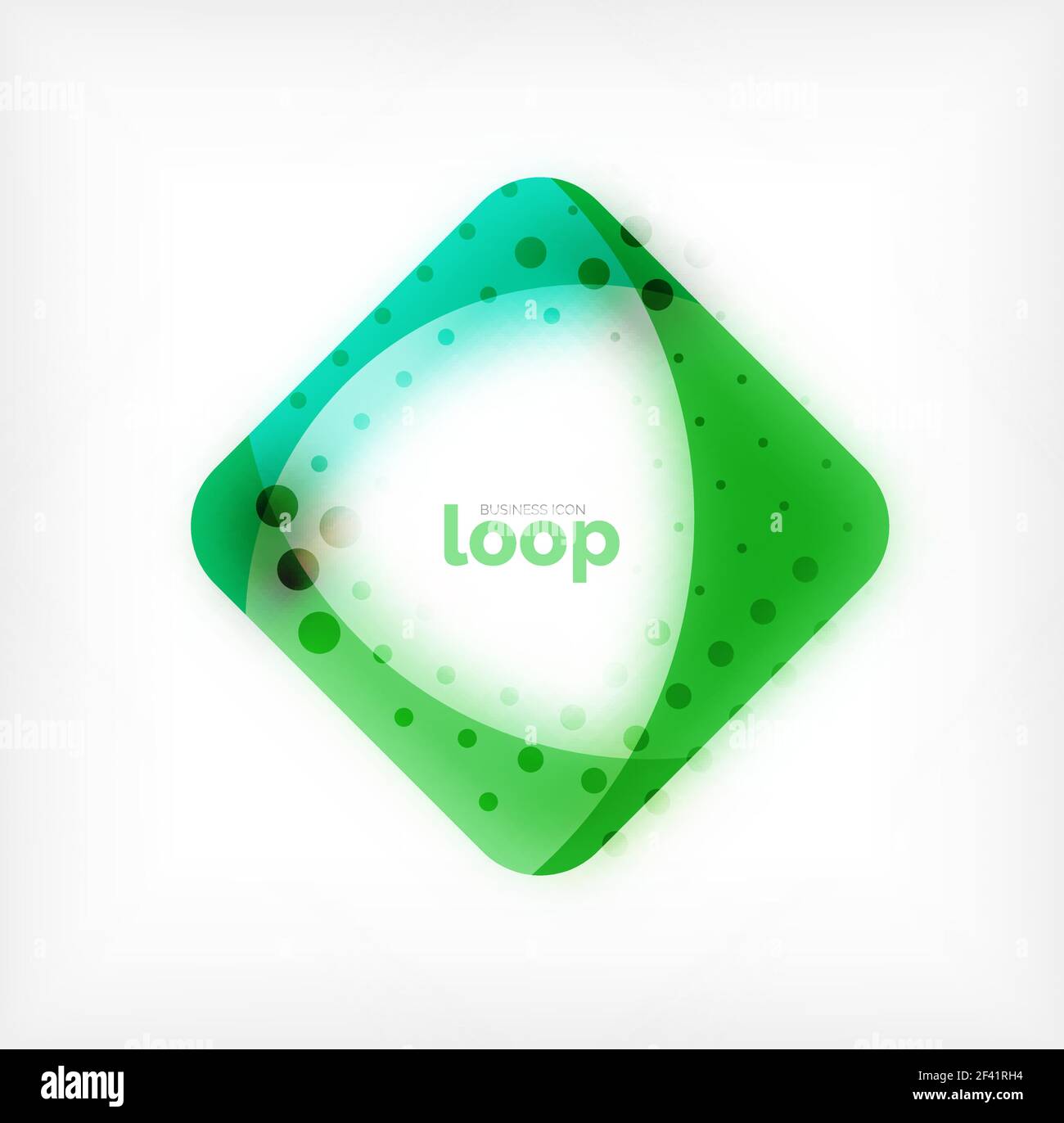 Vector square loop business symbol, geometric icon created of waves ...