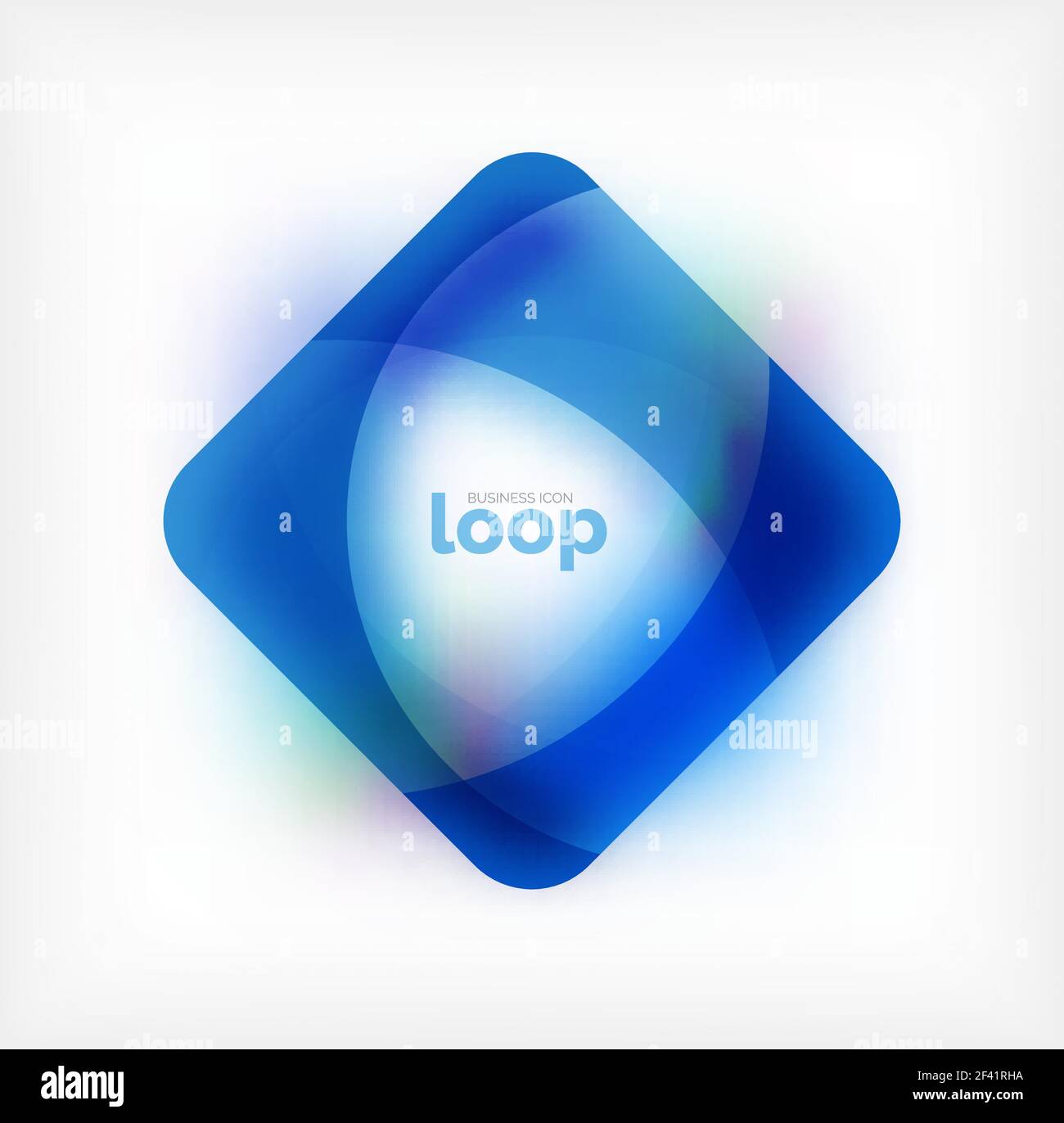 Vector square loop business symbol, geometric icon created of waves ...