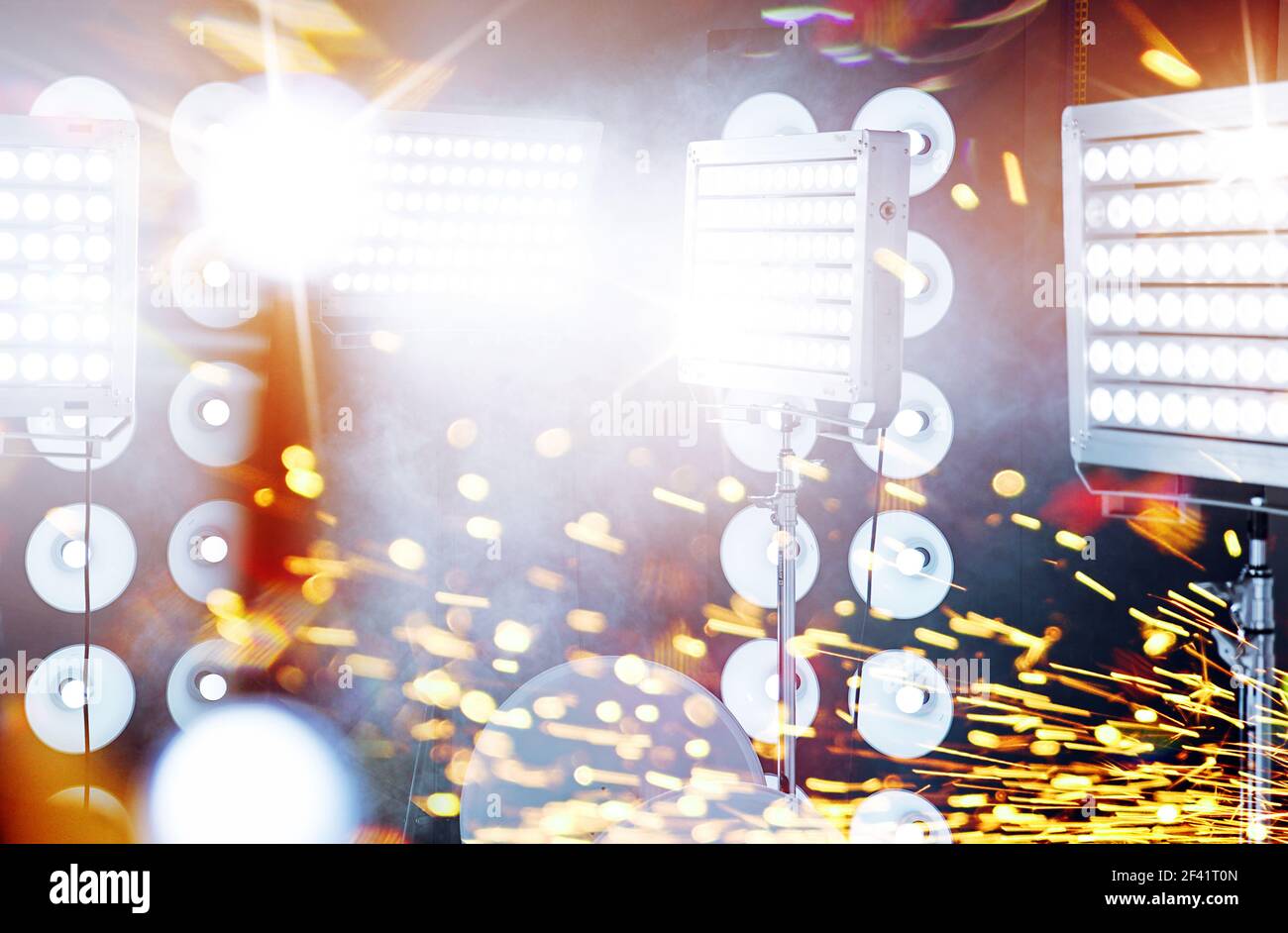 Many spotlights on a concert stage Stock Photo - Alamy