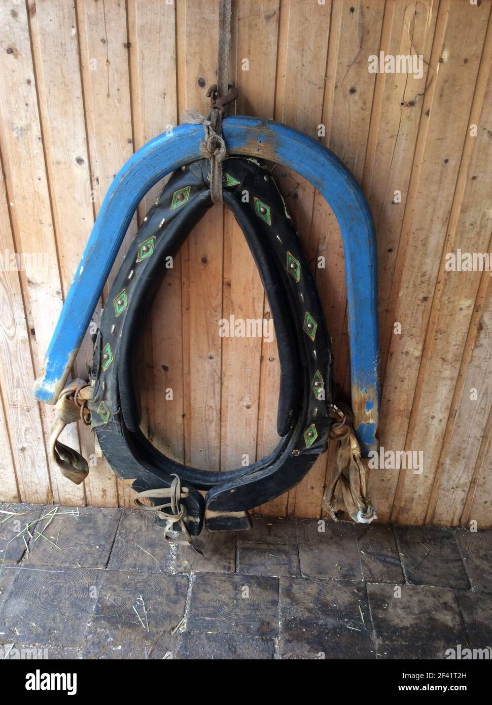 Horse collar and tackle for pulling a Russian troika Stock Photo - Alamy