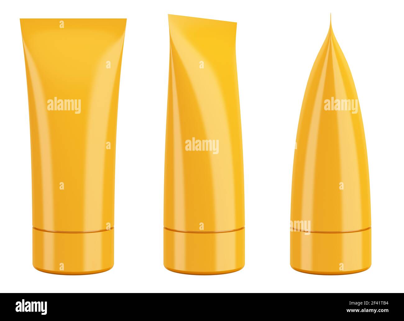 blank orange cream cosmetic or toothpaste tube isolated on white ...