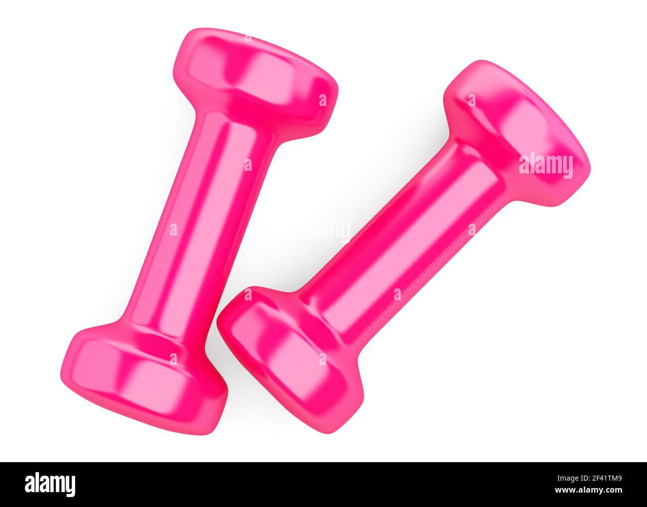 pink dumbbells isolated on white background. 3d illustration Stock ...