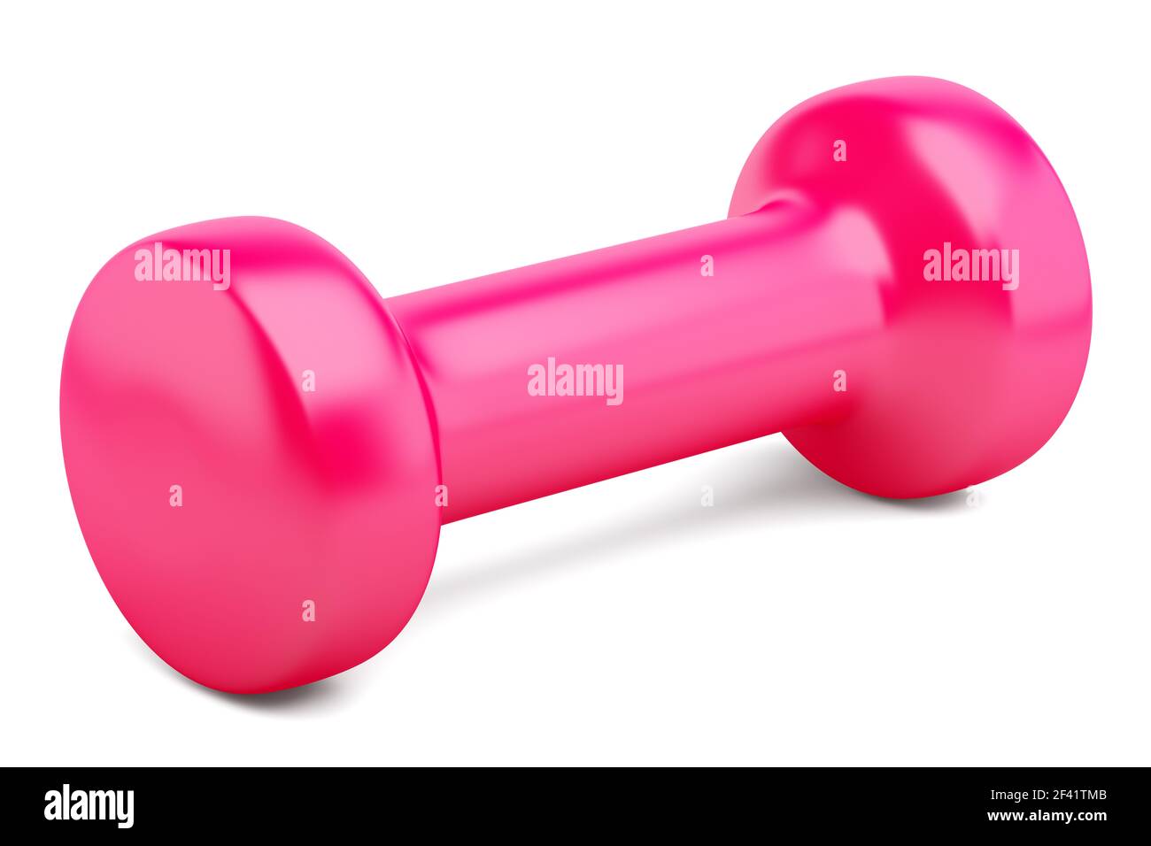 pink dumbbell isolated on white background. 3d illustration Stock Photo ...