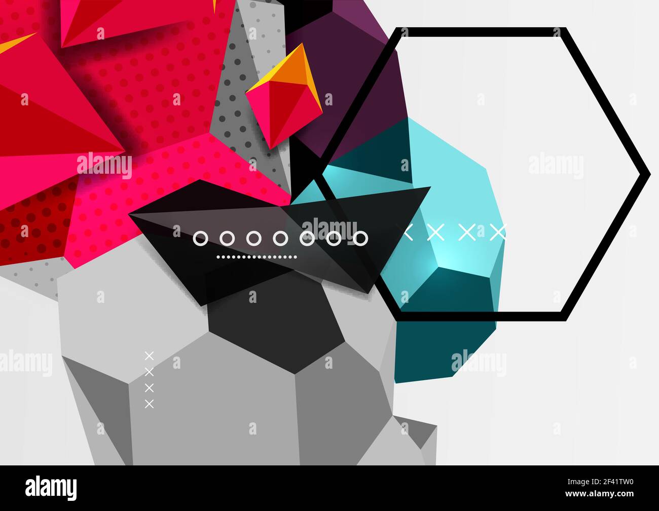 Color 3d geometric composition poster. Color 3d geometric composition ...