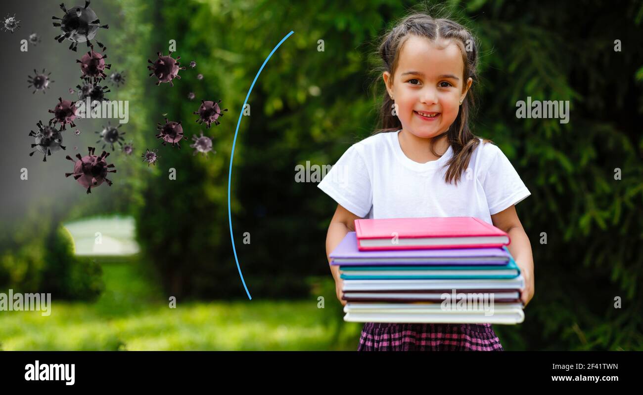 kids virus protection, Covid19 coronavirus, illustration Stock Photo ...