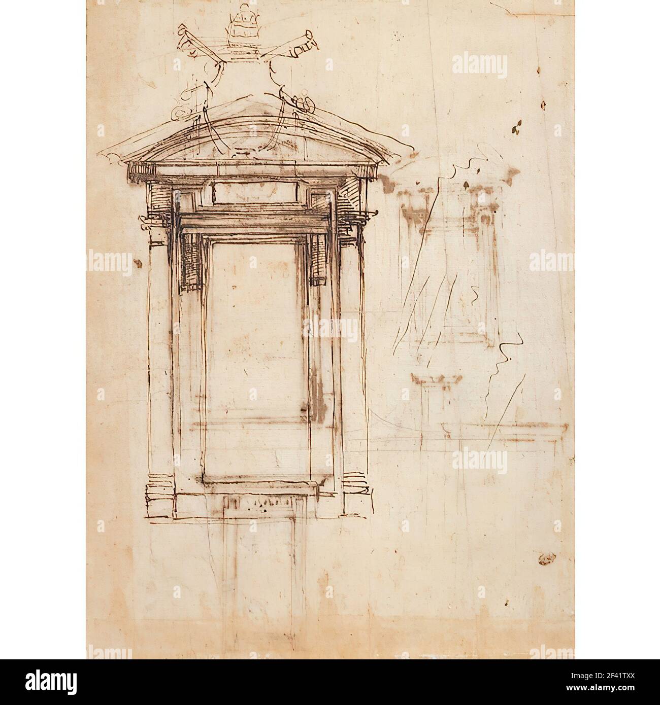 Michelangelo - Design Laurentian Library Doors an External Window C ...
