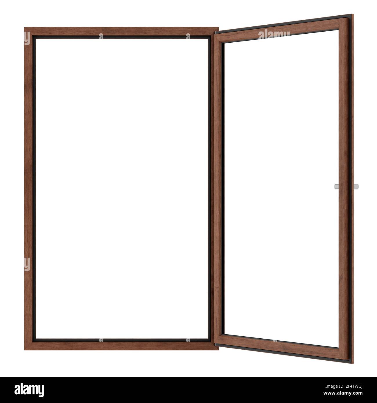 open wooden window isolated on white background. 3d illustration Stock ...