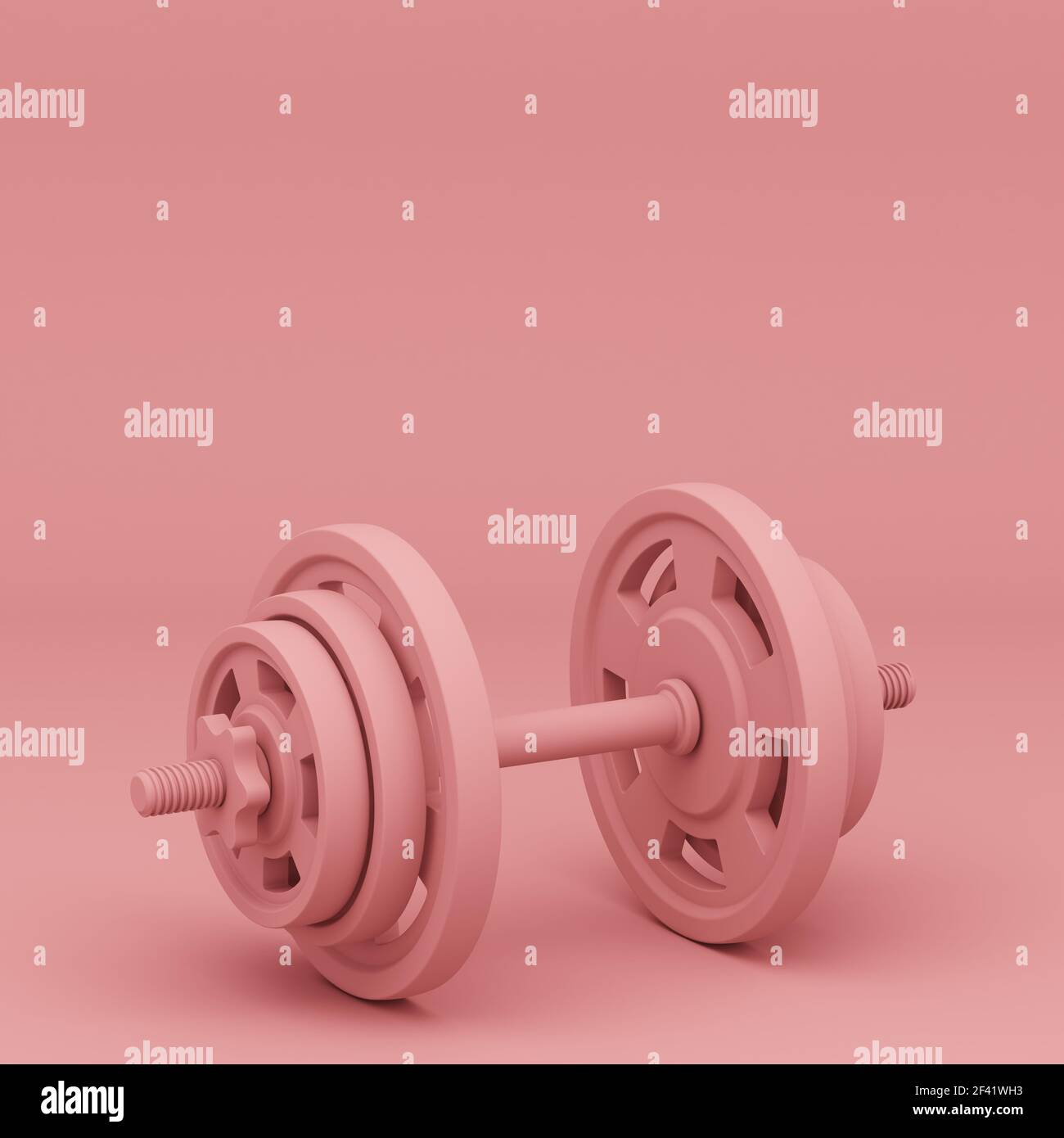 dumbbell isolated on pink background. 3d illustration Stock Photo - Alamy