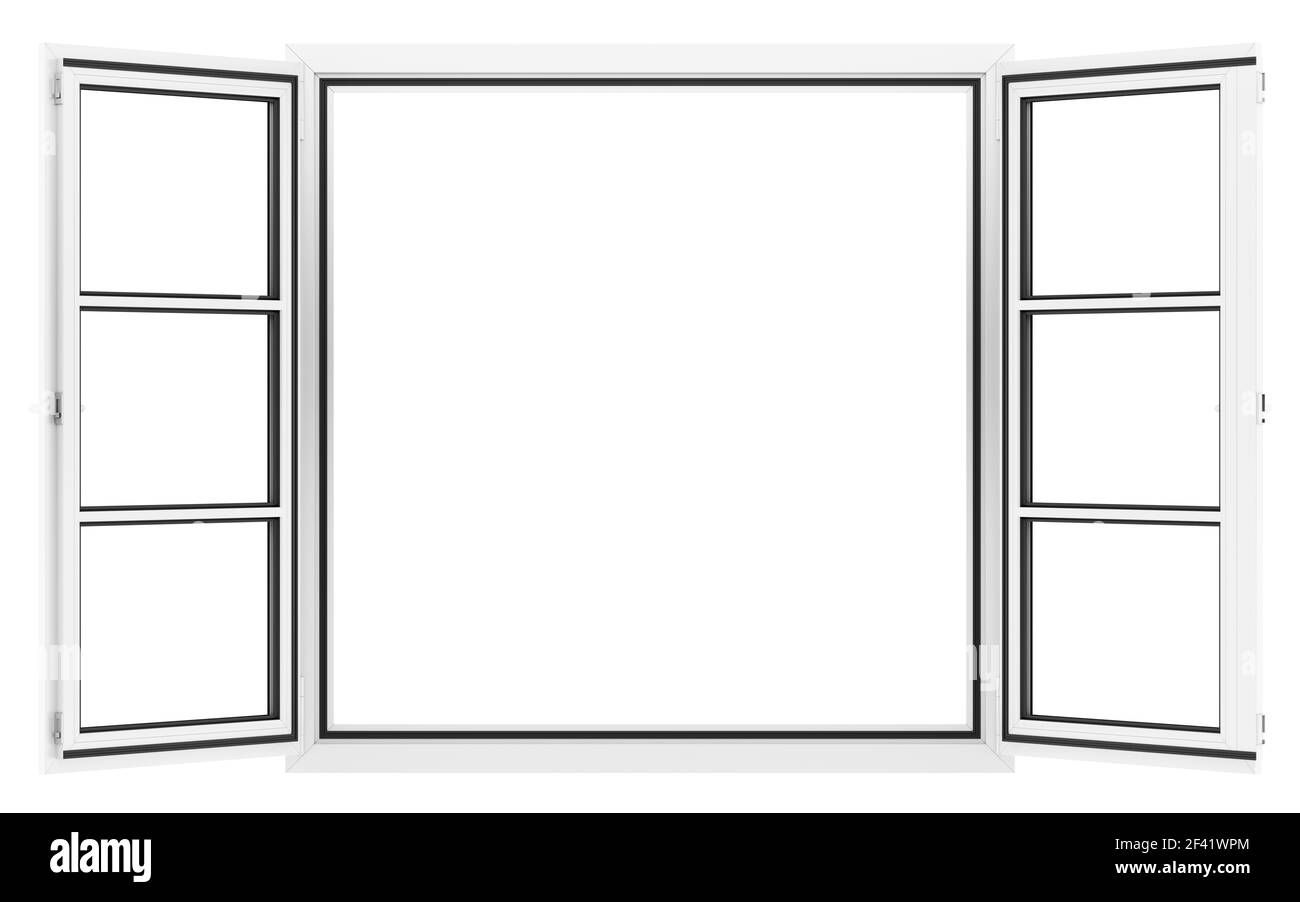 open window isolated on white background. 3d illustration Stock Photo ...