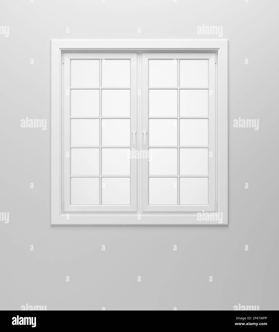 blank window on white wall. 3d illustration Stock Photo - Alamy