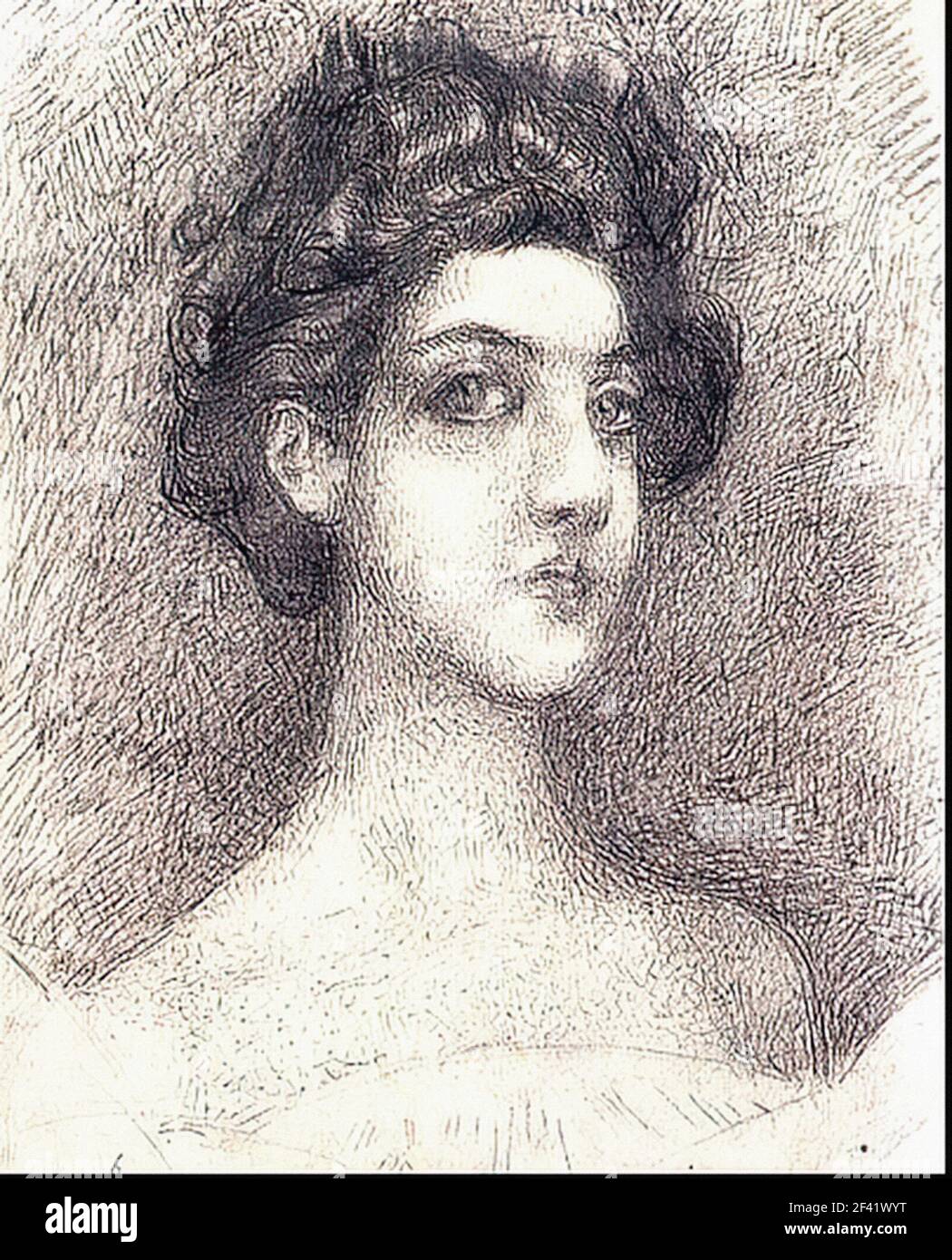 Mikhail Vrubel - Portrait Nadezhd Zabel Mikhail Vrubel 1904 Stock Photo ...