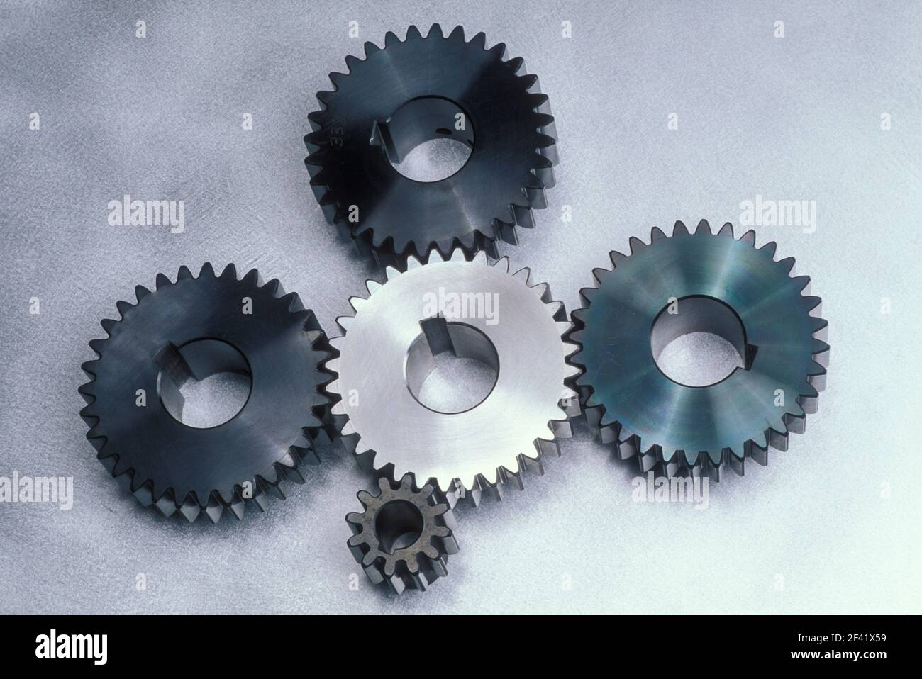 intermeshed gears, studio shot, 35 mm film shot Stock Photo - Alamy
