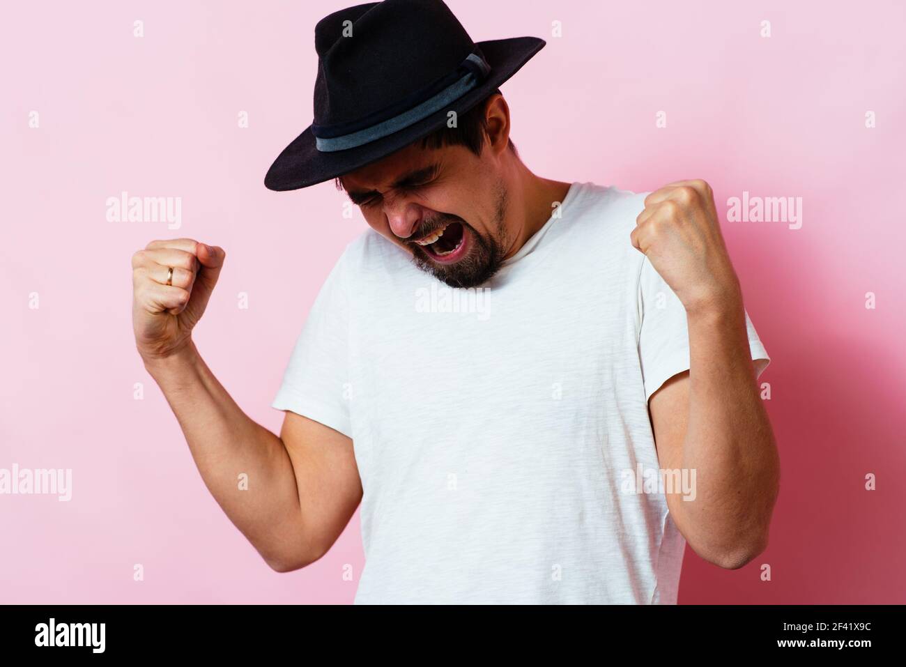 Joyful, a very happy man Stock Photo - Alamy