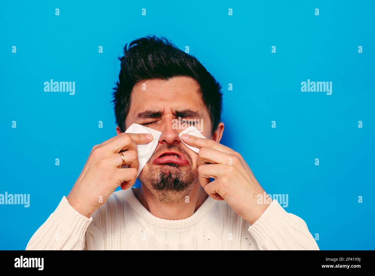 Man white hair stress hi-res stock photography and images - Alamy