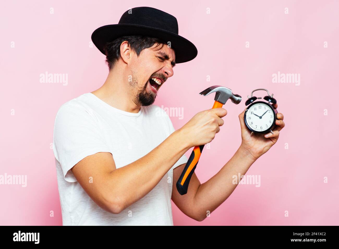 Clock, Man delay Stock Photo - Alamy