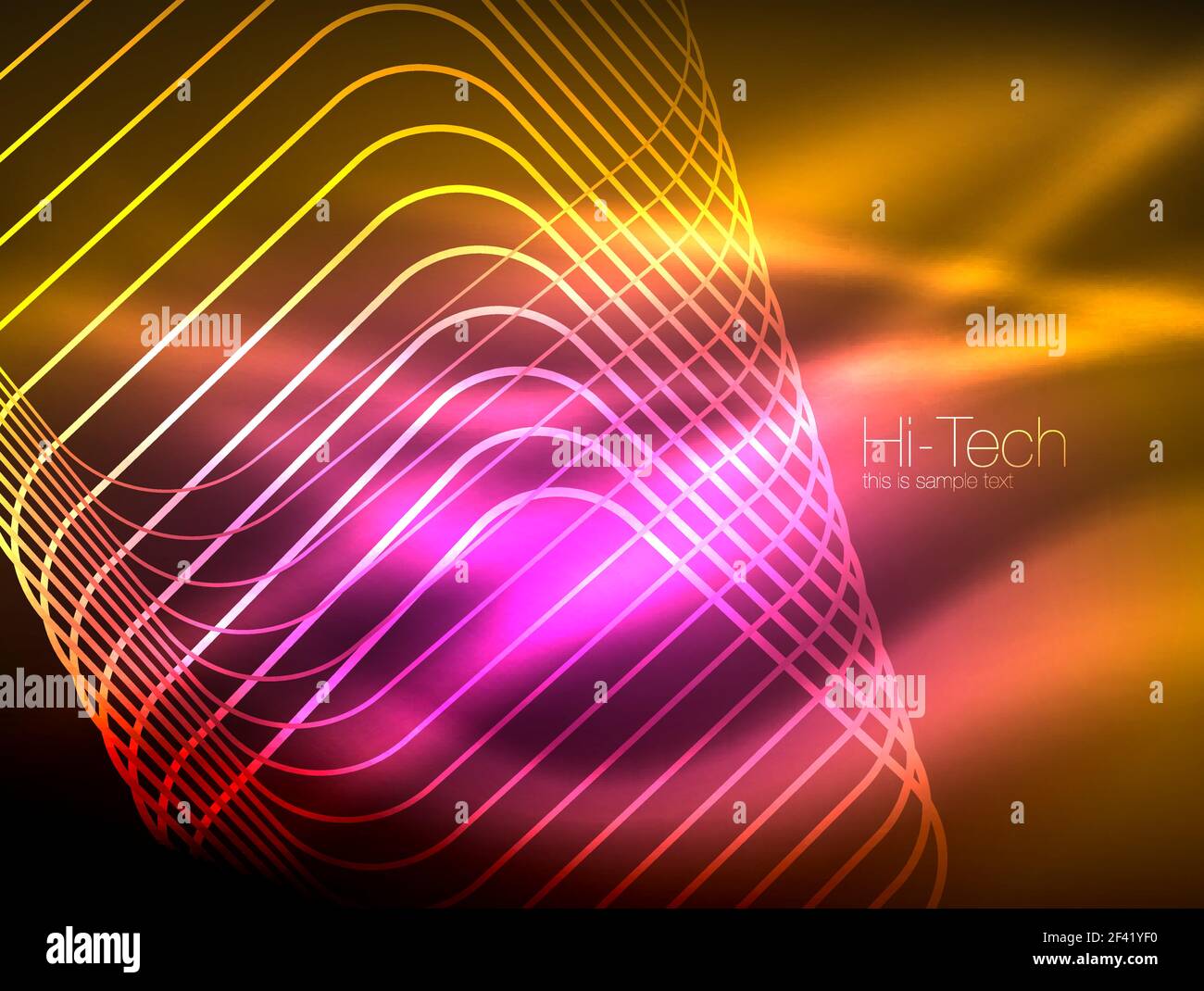 Neon glowing outline squares in dark. Neon glowing outline squares in ...