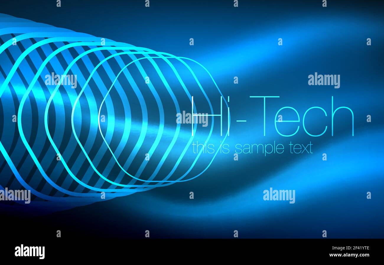 Outline hexagons, glowing geometric shapes, digital techno abstract ...