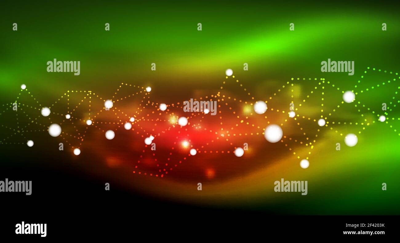 Shiny stars, neon glowing digital connected light dots. Shiny stars ...