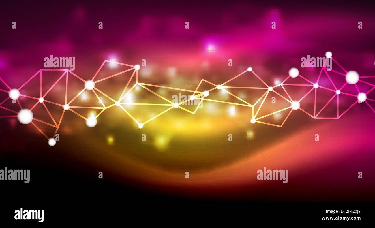 Shiny stars, neon glowing digital connected light dots. Shiny stars ...