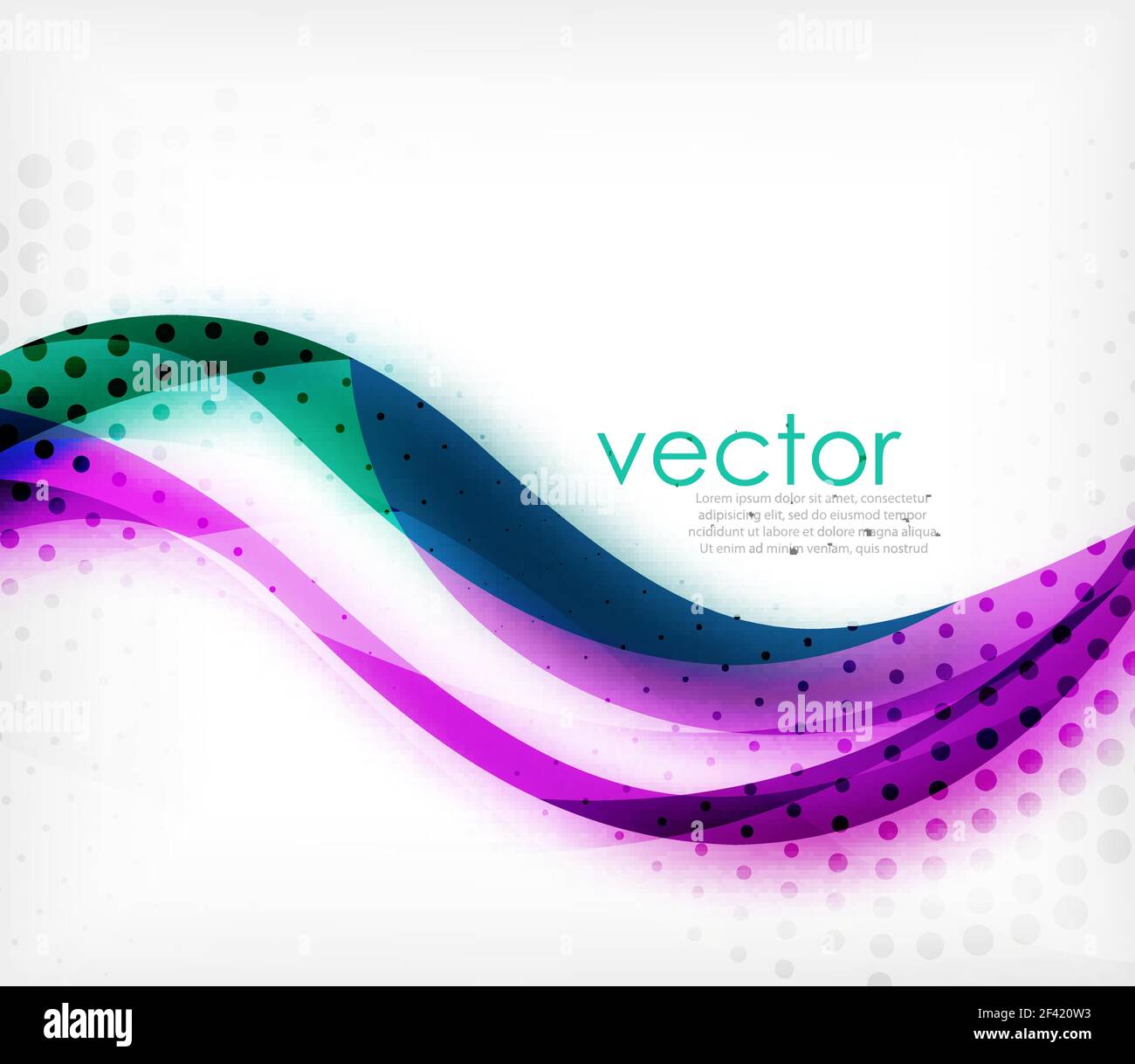Vector colorful wavy stripe on white background with blurred effects ...