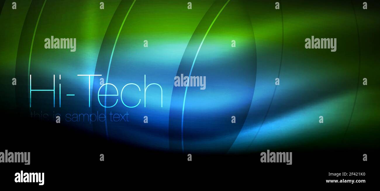 Glossy light effect neon glowing waves, shiny lights. Glossy light ...