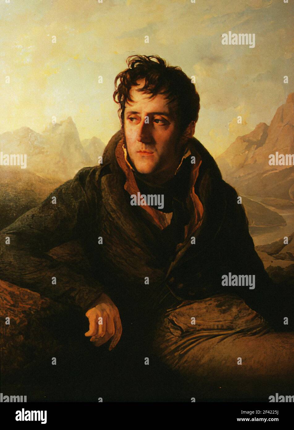 Pierre-Narcisse Guérin - Portrait Chateaubriand Backdrop Mountain ...
