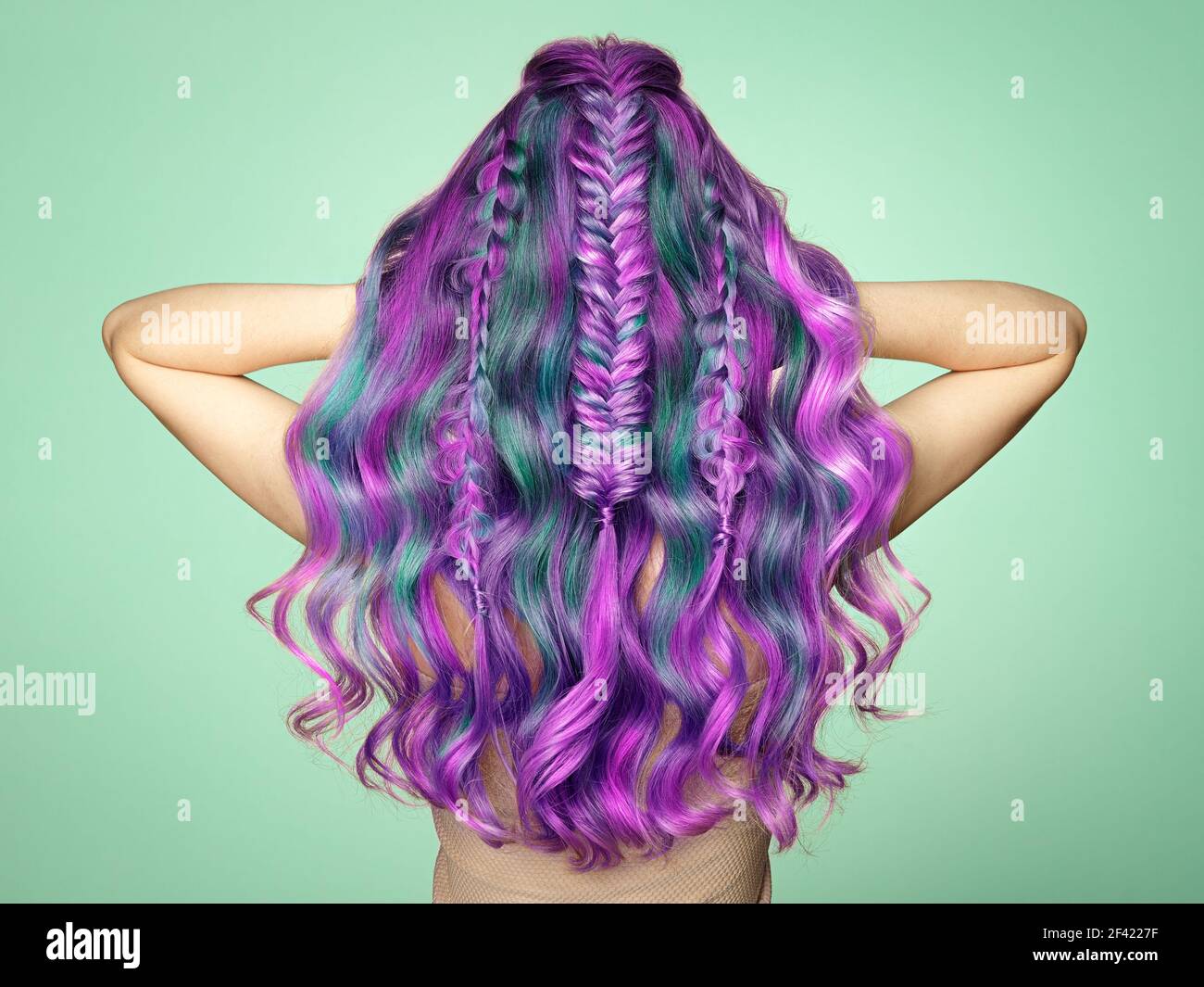 Beauty Fashion Model Girl with Colorful Dyed Hair. Girl with perfect ...