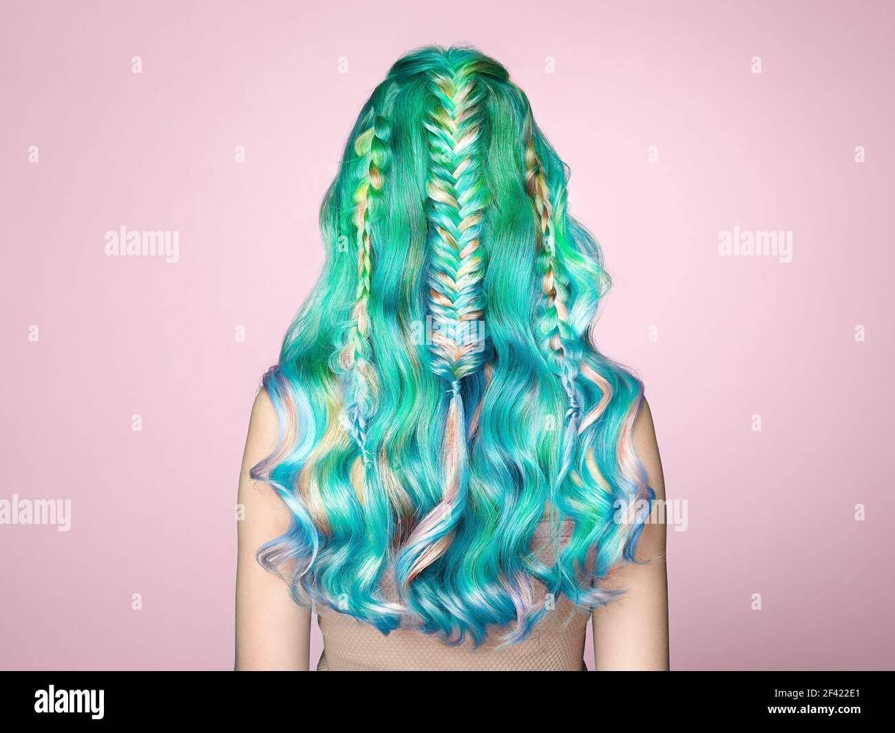 Beauty Fashion Model Girl with Colorful Dyed Hair. Girl with perfect ...