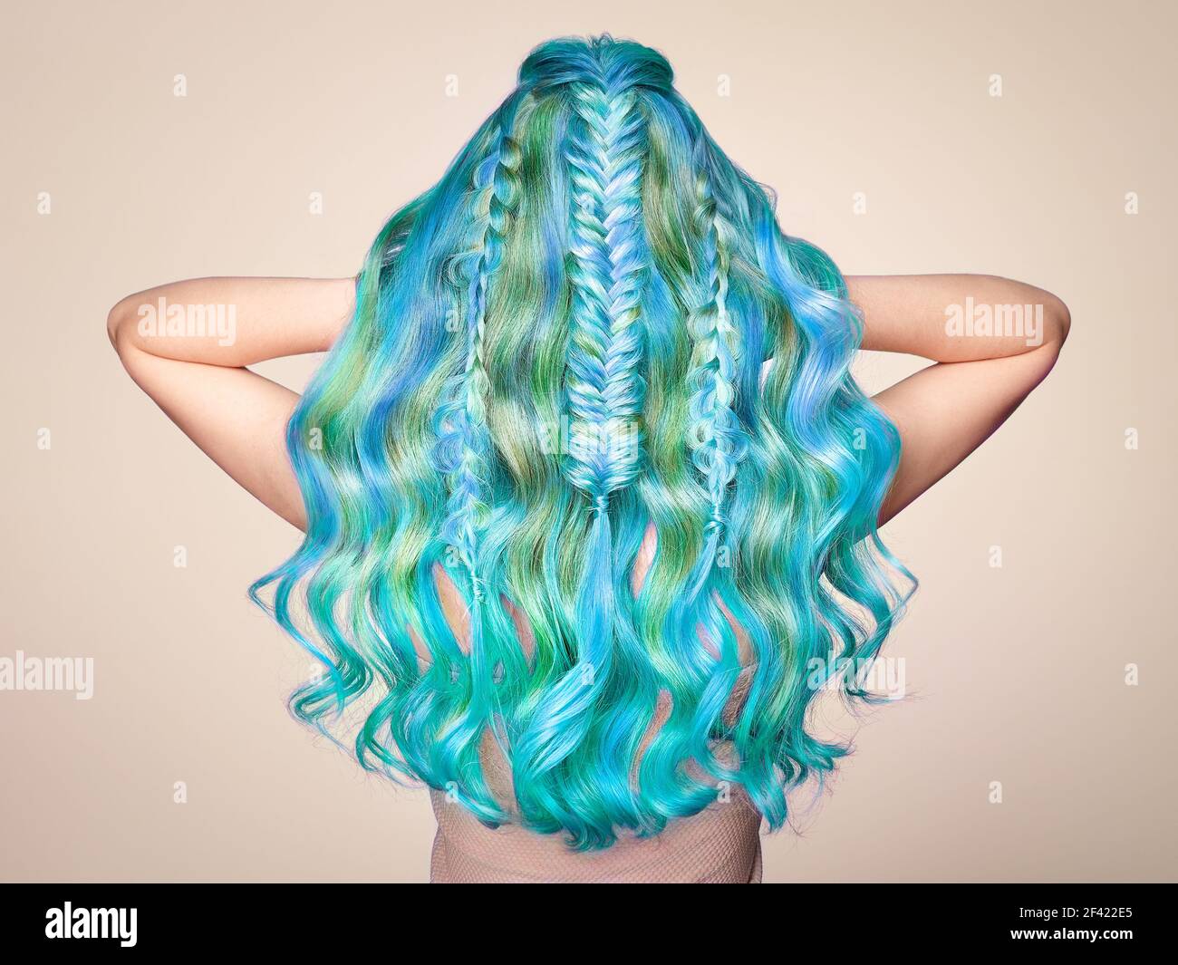 Beauty Fashion Model Girl with Colorful Dyed Hair. Girl with perfect ...