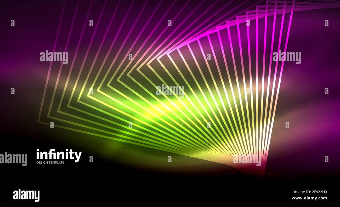 Shiny straight lines on dark background, techno digital modern template ...