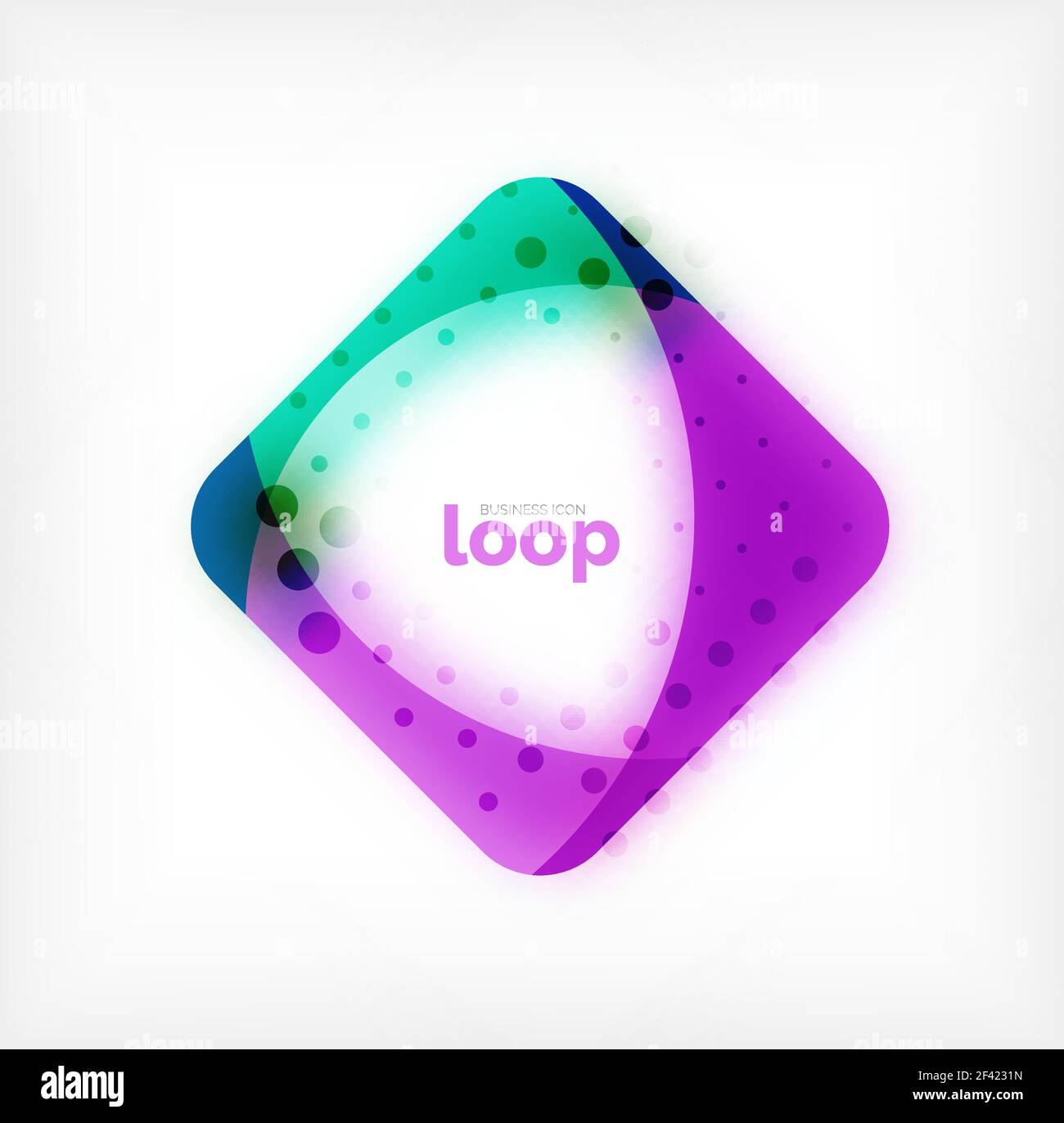 Vector square loop business symbol, geometric icon created of waves ...