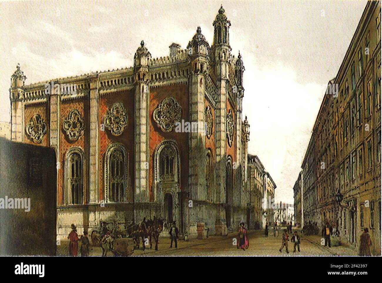 Rudolf Von Alt - Jewish Temple City Leopold 1860 Stock Photo - Alamy