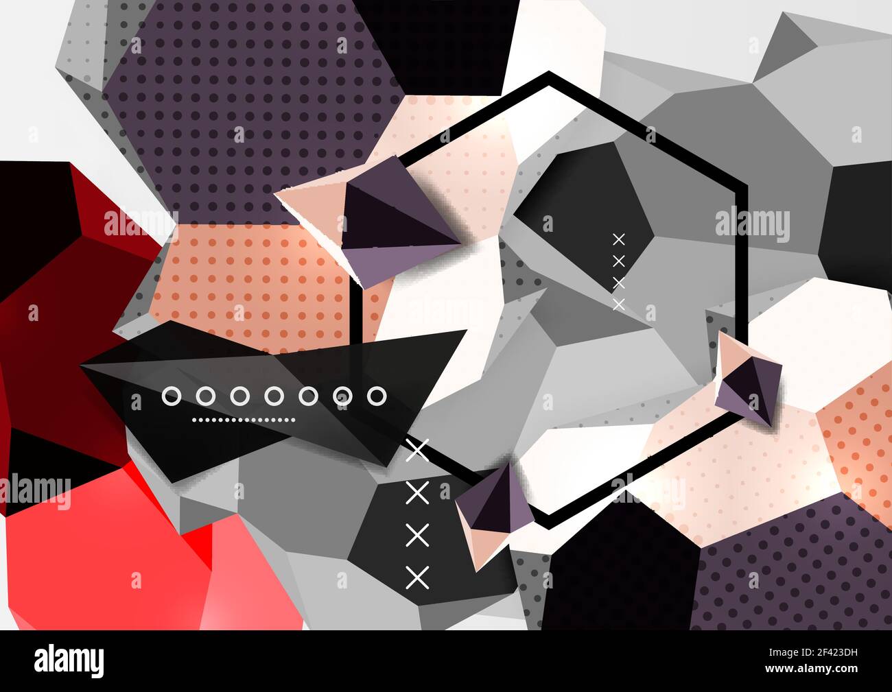 Color 3d geometric composition poster. Color 3d geometric composition ...