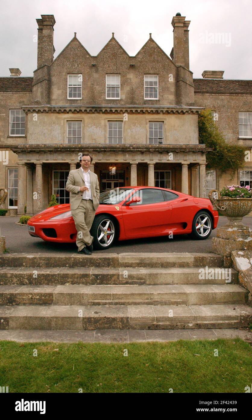 SEAN O'GRADY WITH A FERRARI AT LUCKHAM PARK HOTEL.14/6/05 TOM PILSTON ...