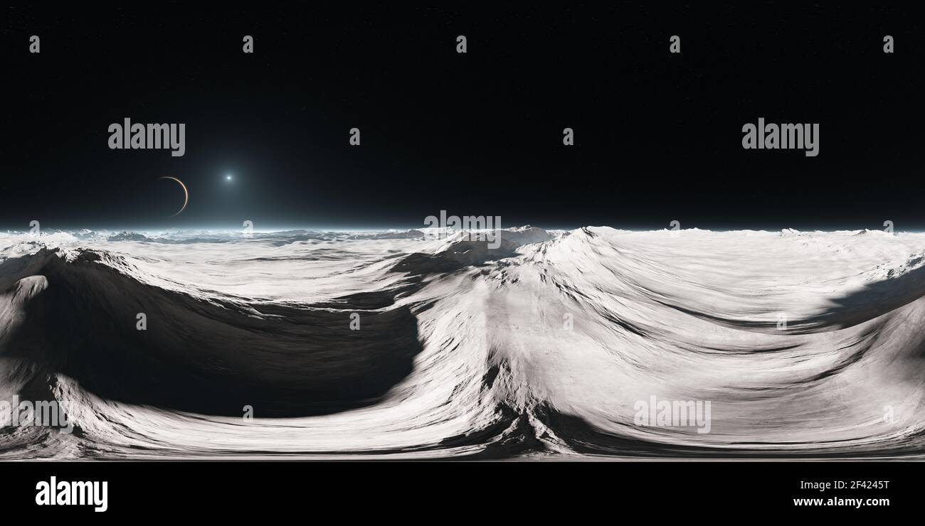 360 degree Ganymede surface, moon of Jupiter, equirectangular ...