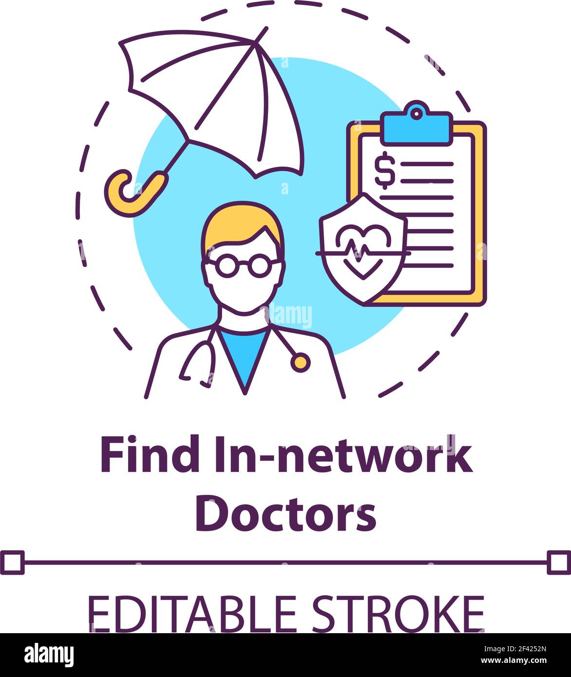 Find in-network doctors concept icon Stock Vector Image & Art - Alamy