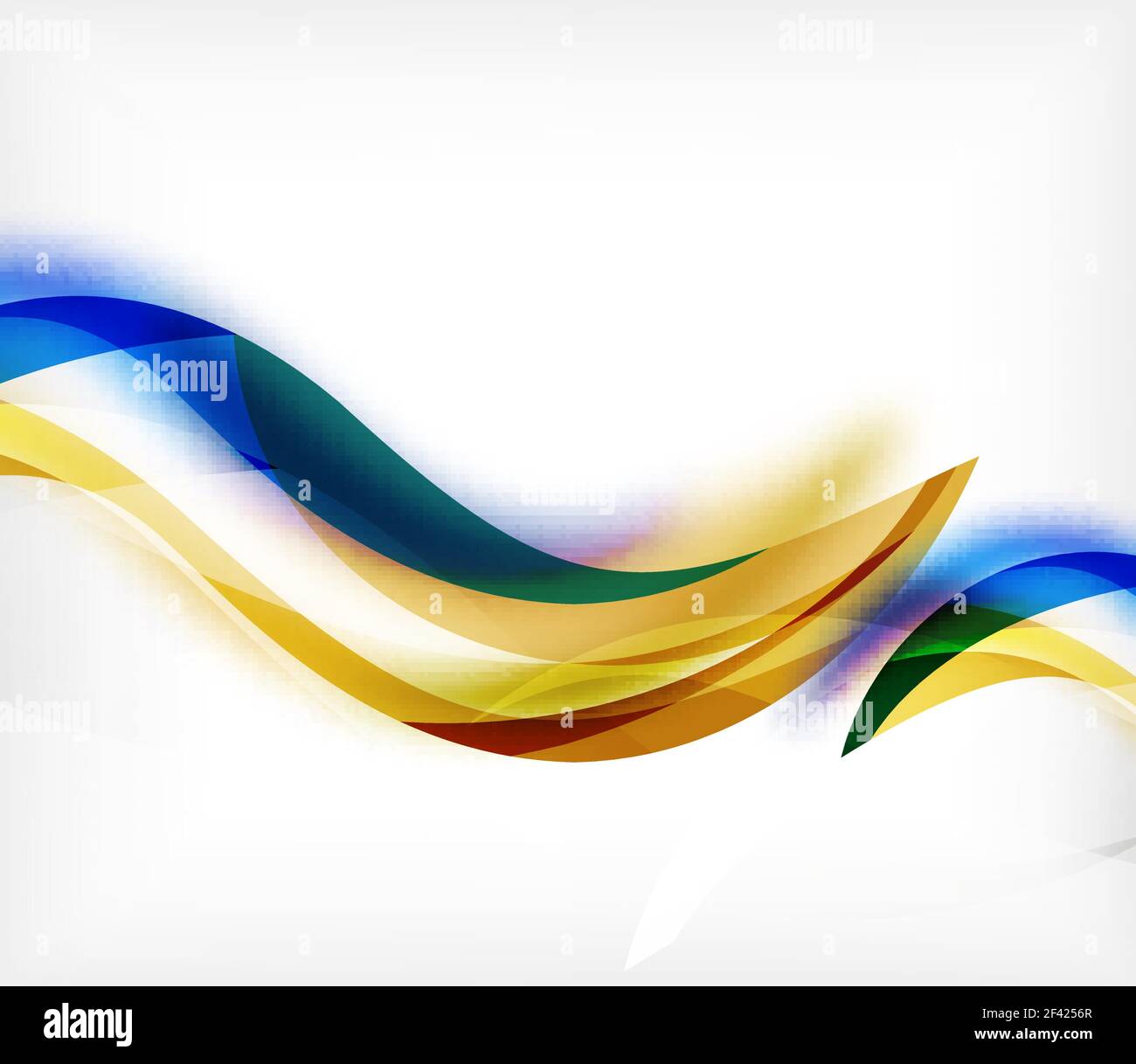 Vector colorful wavy stripe on white background with blurred effects ...
