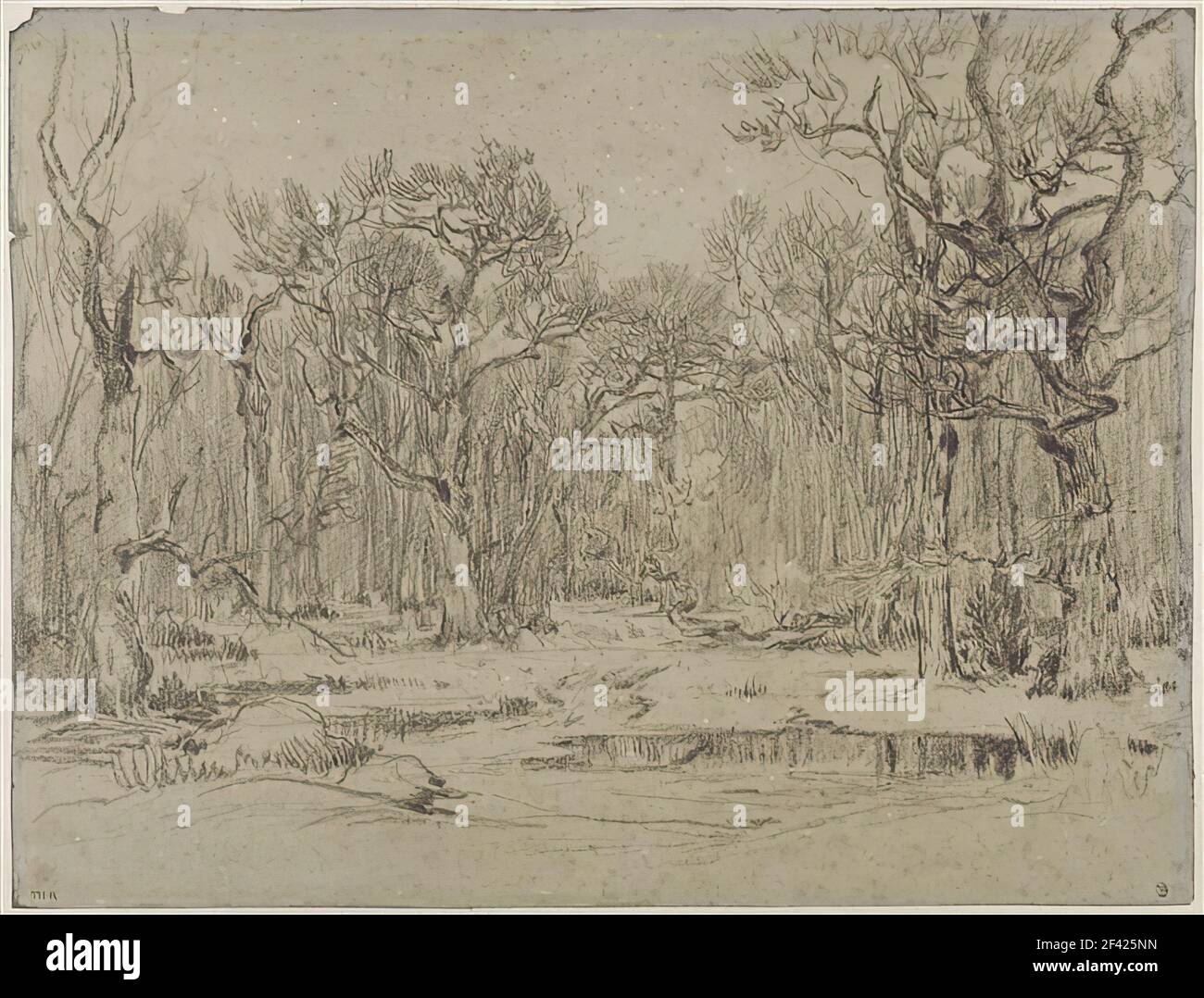 Theodore Rousseau - Forest Winter 1 Stock Photo - Alamy