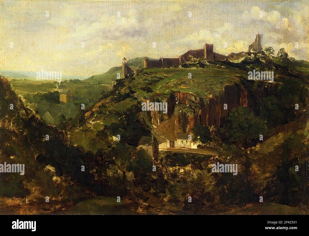 Theodore Rousseau - Town Auvergne 1830 C 1830 Stock Photo - Alamy