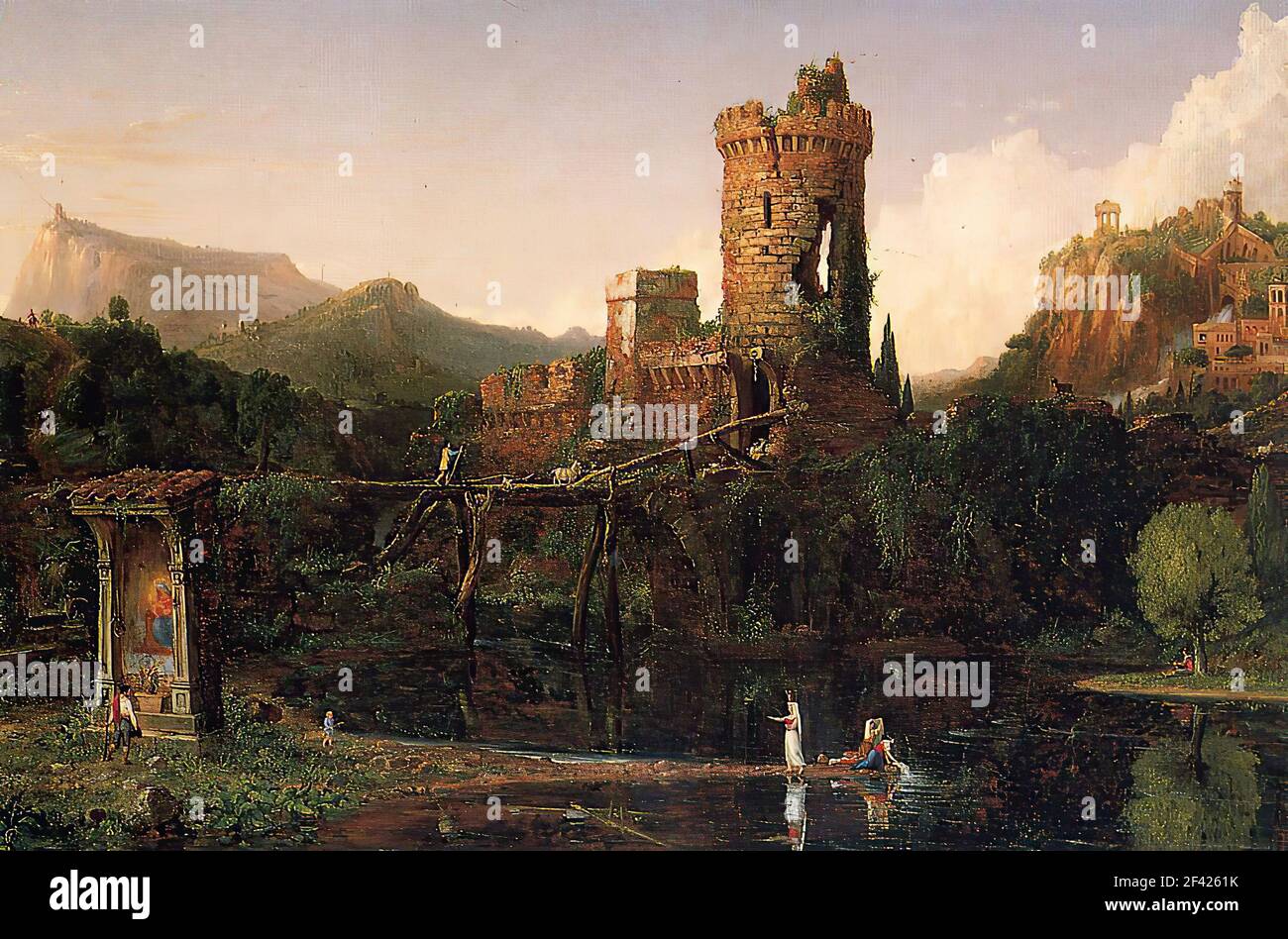 Thomas Cole - Landscape Composition Italian Scenery 1831 Stock Photo ...