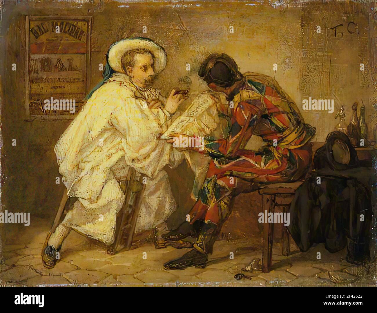 Thomas Couture - Harlequin Pierrot 1857 Stock Photo - Alamy