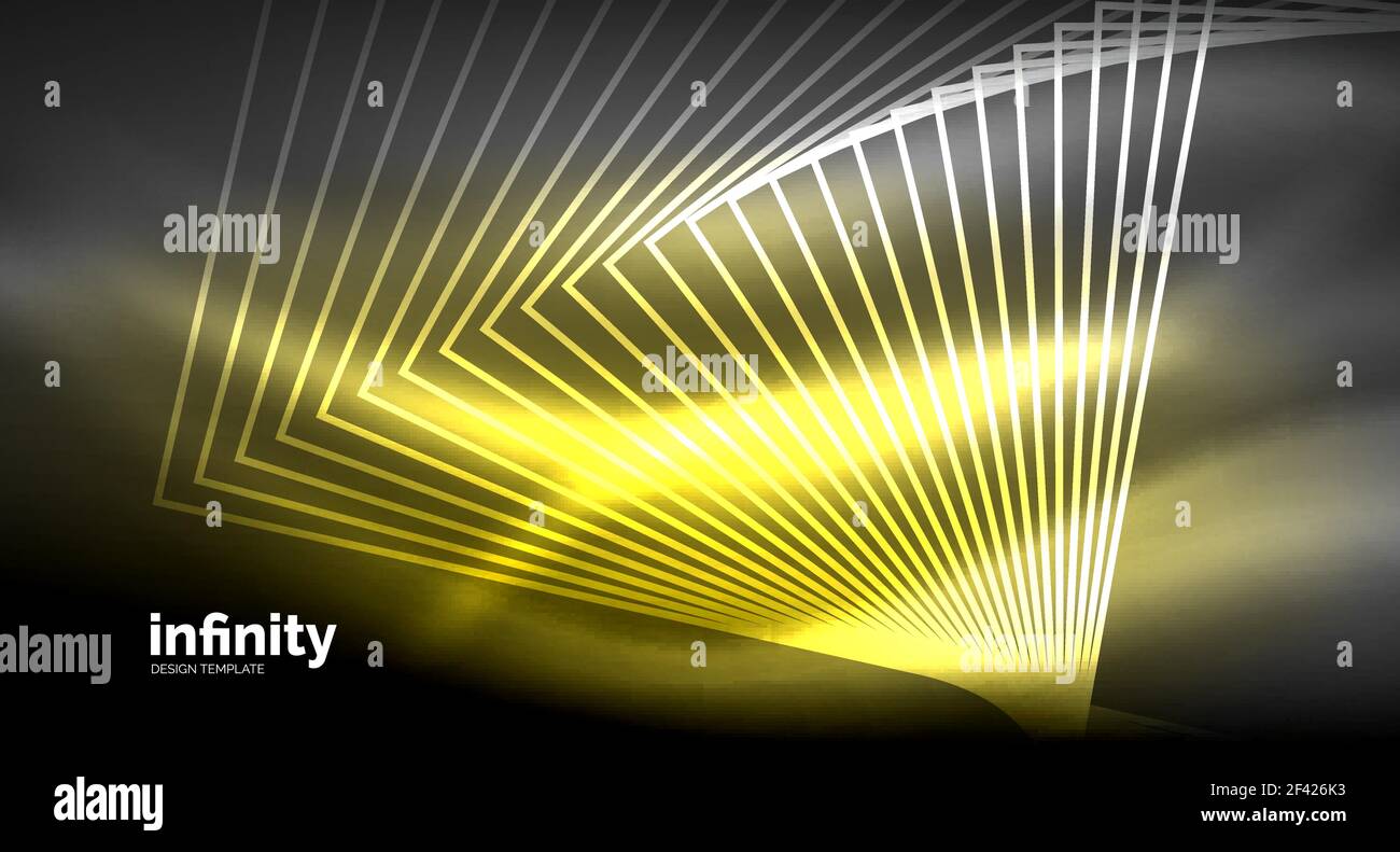 Shiny straight lines on dark background, techno digital modern template ...