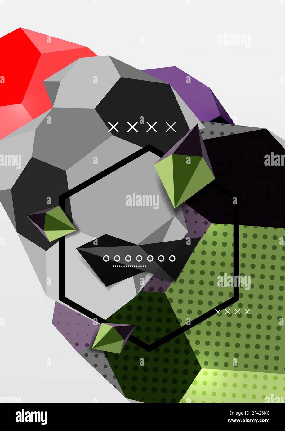 Color 3d geometric composition poster. Color 3d geometric composition ...