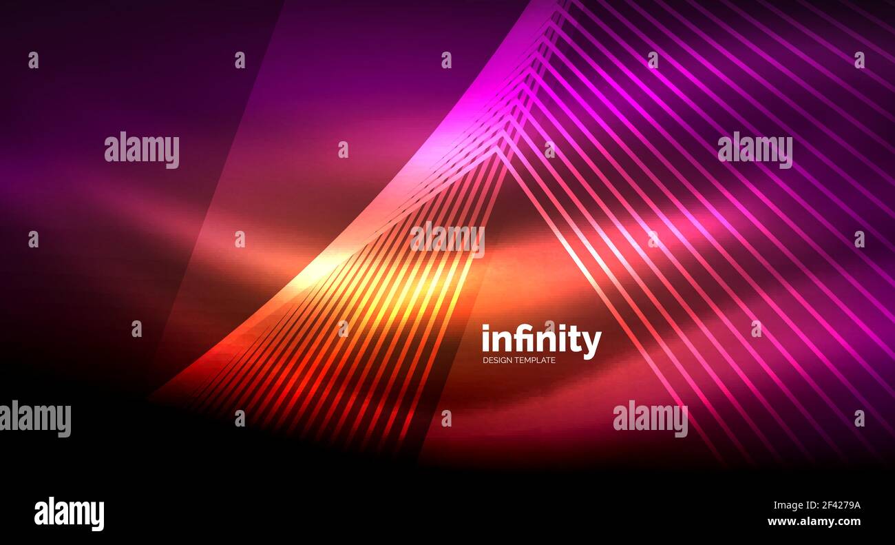 Shiny straight lines on dark background, techno digital modern template ...