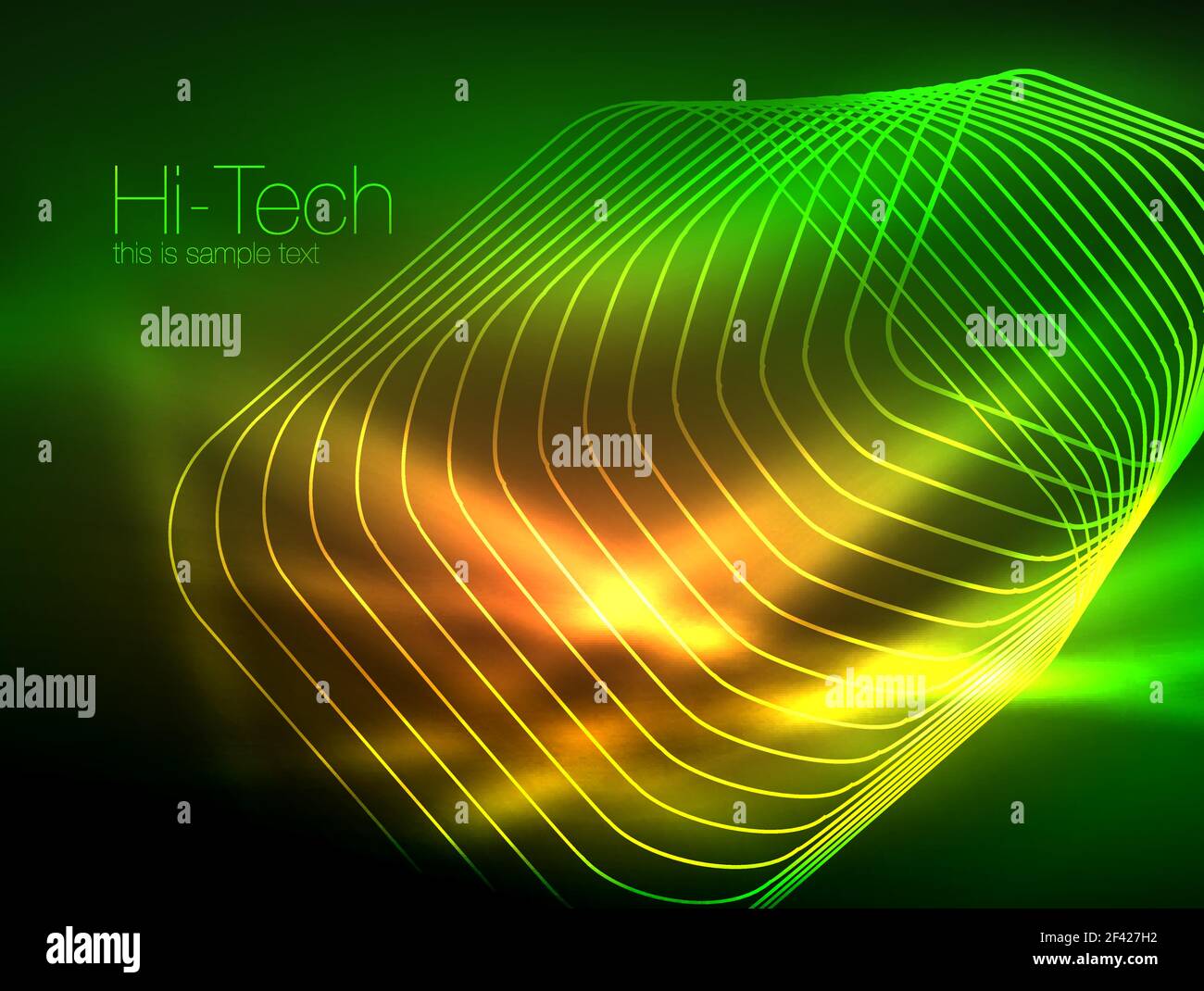 Neon glowing outline squares in dark. Neon glowing outline squares in ...