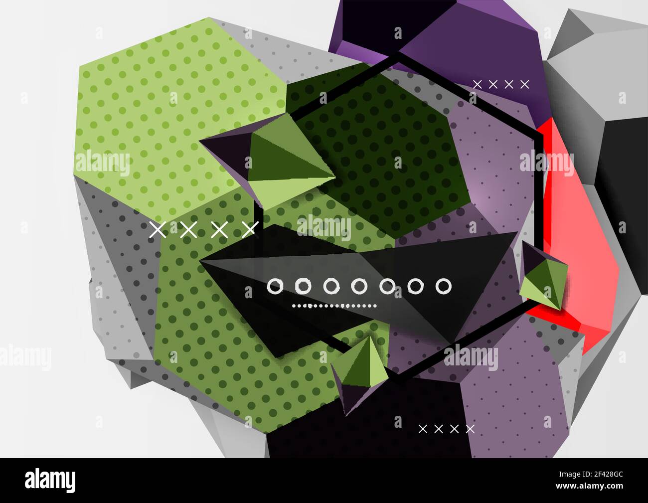 Color 3d geometric composition poster. Color 3d geometric composition ...