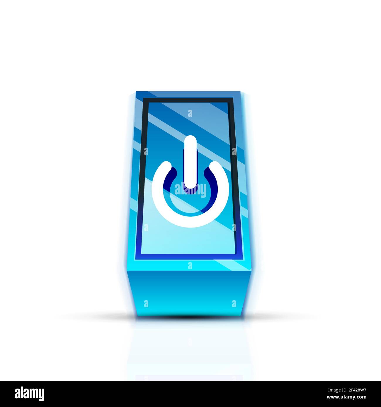 Power button icon, start symbol, web design UI or application design ...