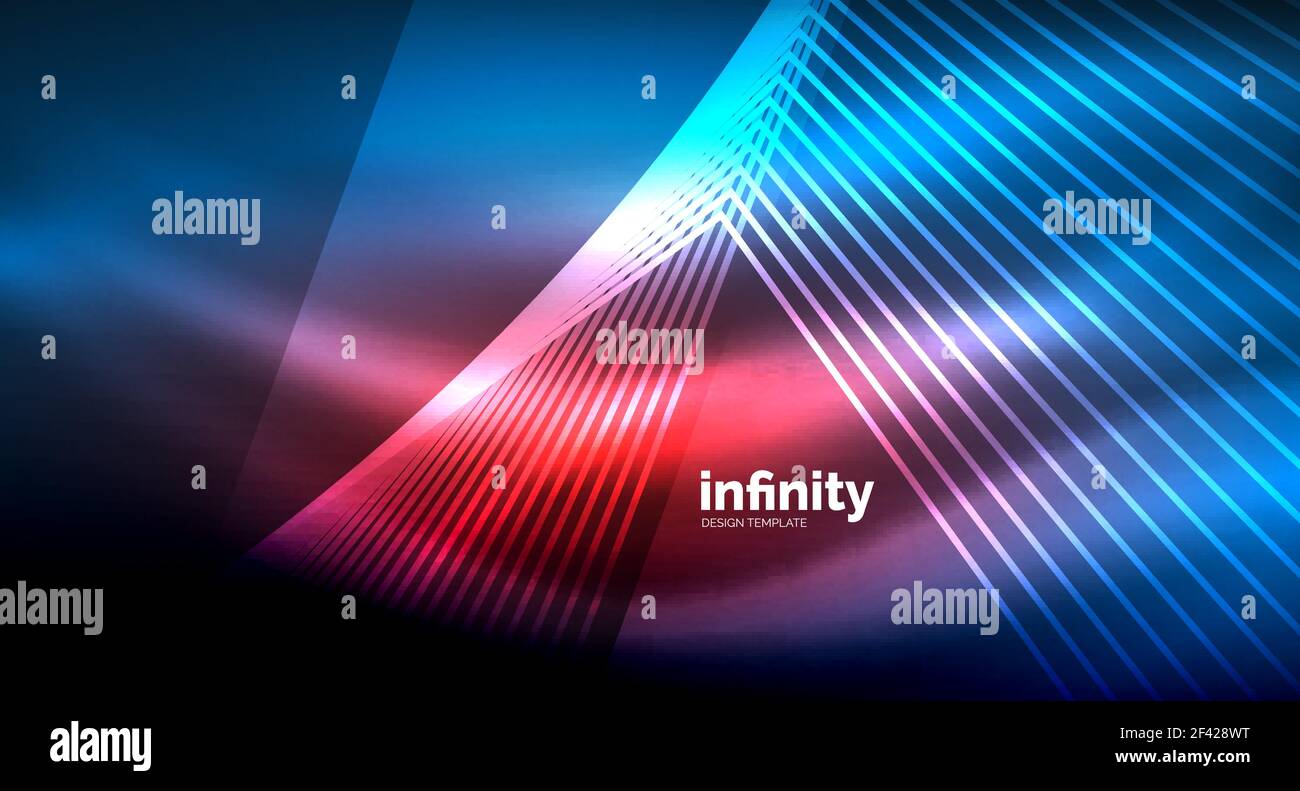 Shiny straight lines on dark background, techno digital modern template ...