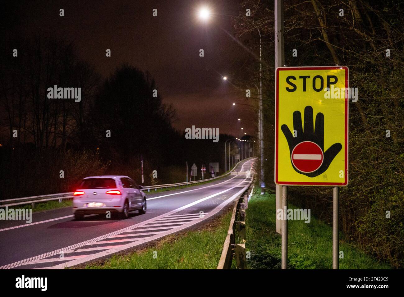 Illustration picture shows a demonstration of special traffic lights ...