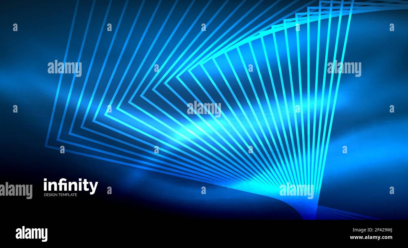 Shiny straight lines on dark background, techno digital modern template ...